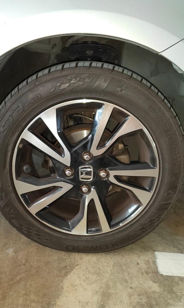 Original honda rims pcd 4x100, Car Accessories, Tyres & Rims on Carousell