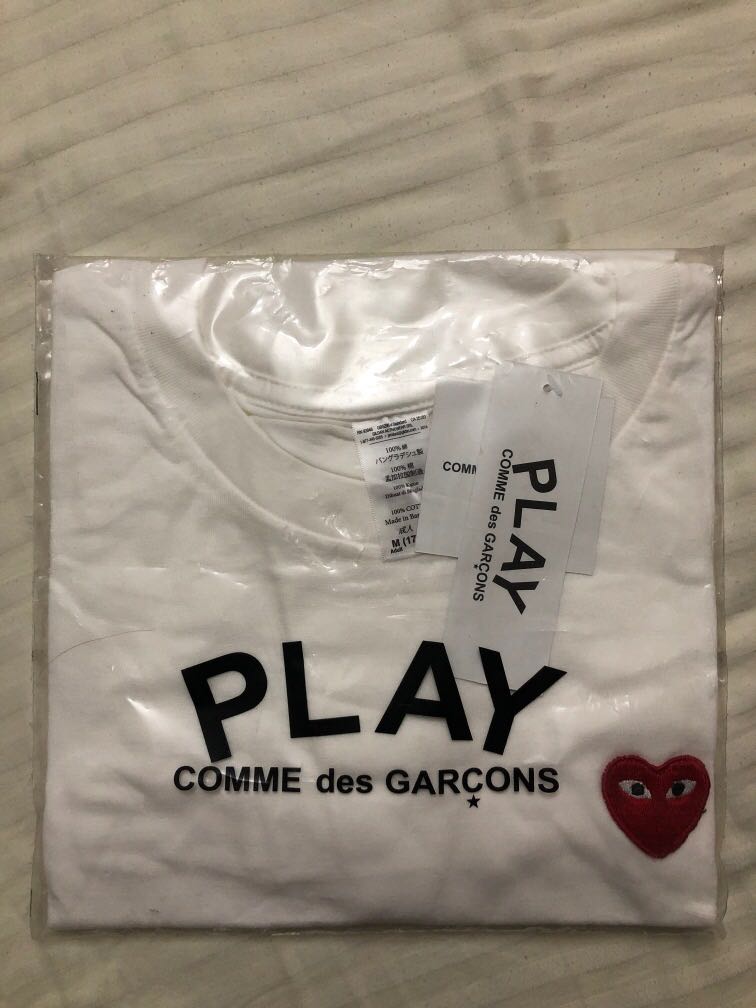 PLAY CDG white shirt, Men's Fashion, Tops & Sets, Tshirts & Polo Shirts ...
