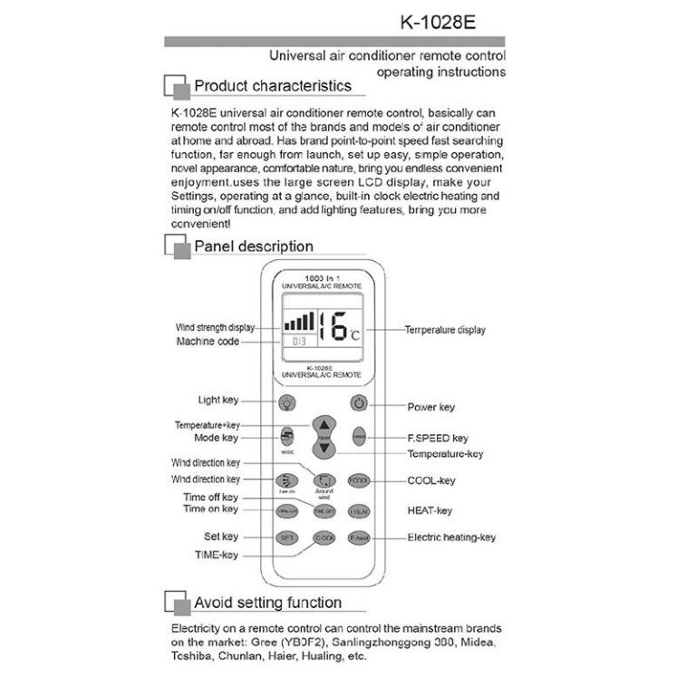 Universal Aircon Remote Control K 1028e Tv And Home Appliances Air