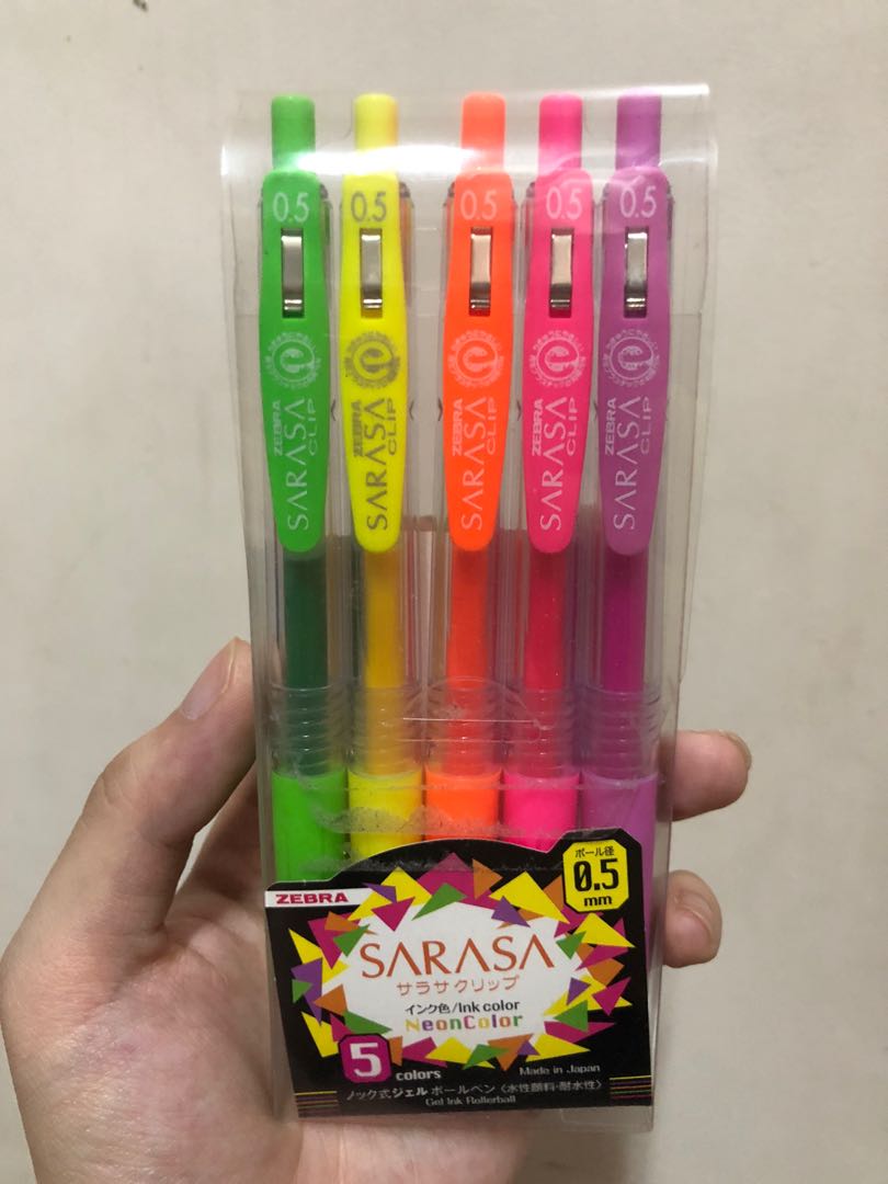 Zebra Sarasa Pen Neon Color Ser, Hobbies & Toys, Stationary & Craft ...