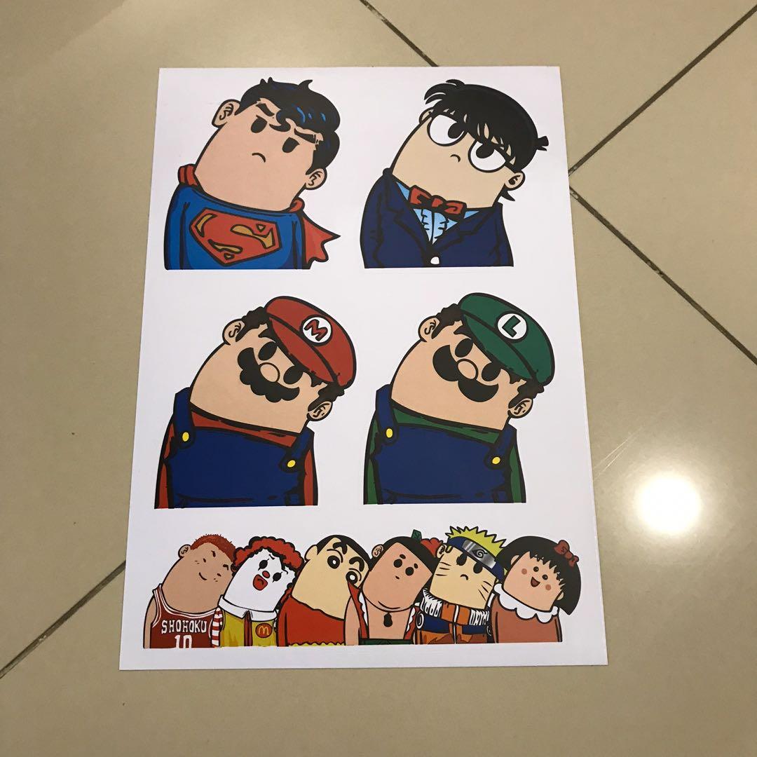 A18 Cartoon Tilt head - Luggage/ notebook/ guitar / laptop stickers ...