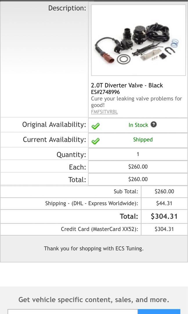 Forge Recirculation valve / diverter valve Mk5/mk6/, Car Accessories ...