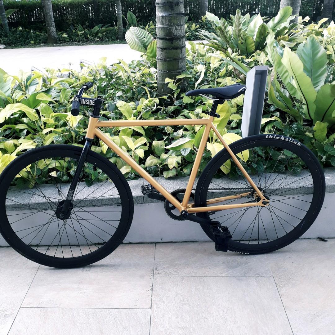 Gold fixie (full bike), Sports Equipment, Bicycles & Parts, Bicycles on ...