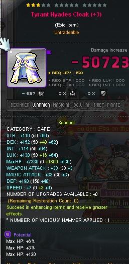 Maplestory Aquila Tyrant Cape, Video Gaming, Gaming Accessories, Game ...