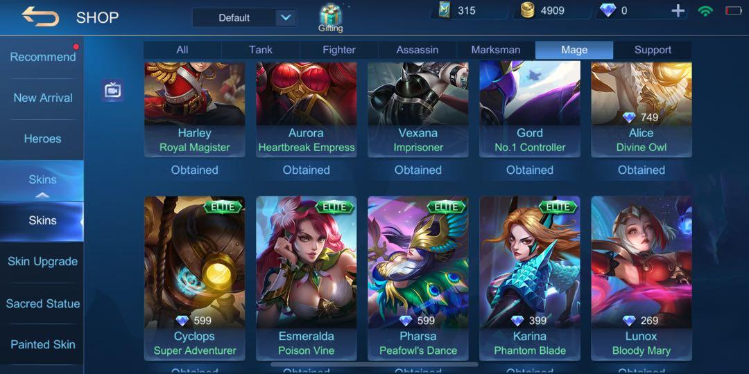 Mobile Legend Account, Video Gaming, Gaming Accessories, Game Gift ...