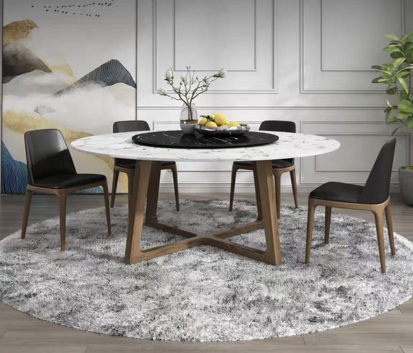 Round marble dining table, Furniture & Home Living, Furniture, Tables ...