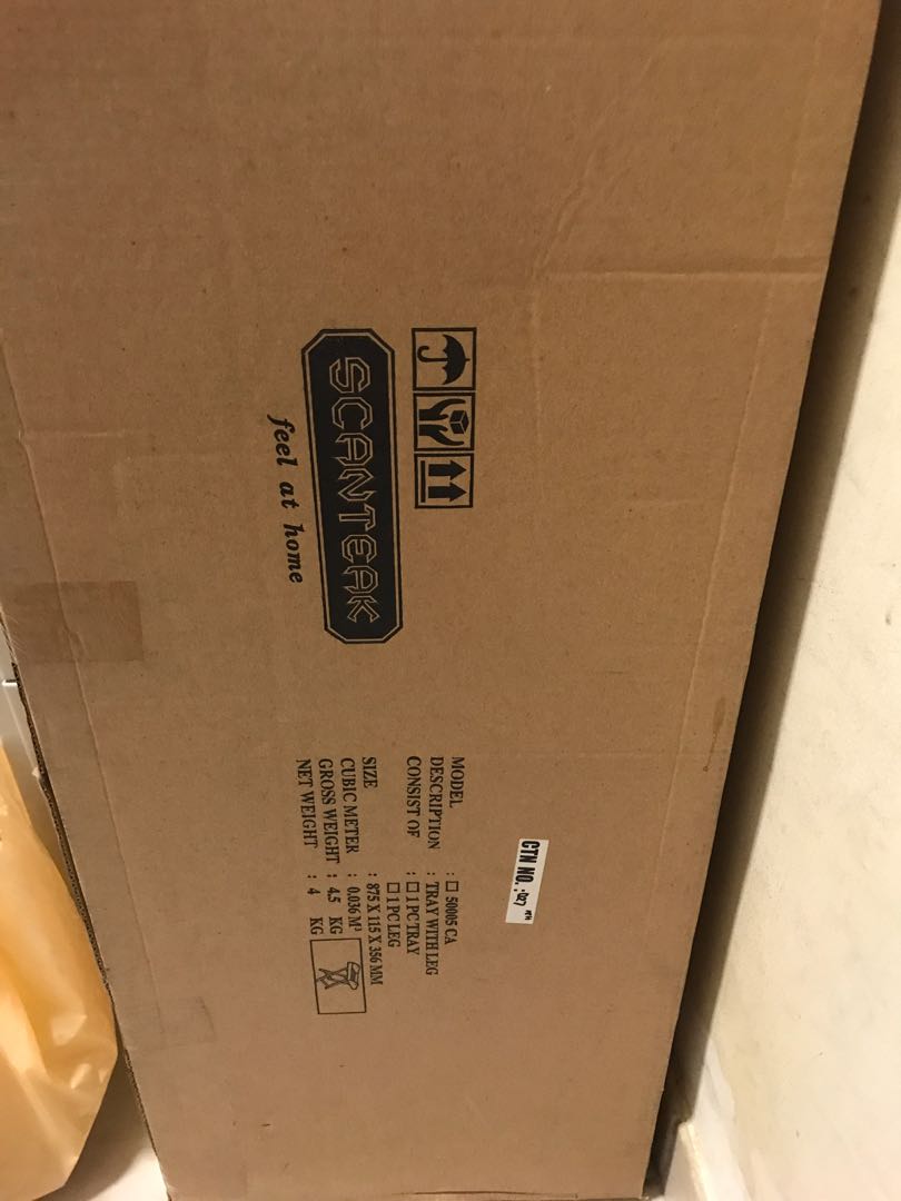 Scanteak tray with leg / butler tray, Furniture & Home Living ...