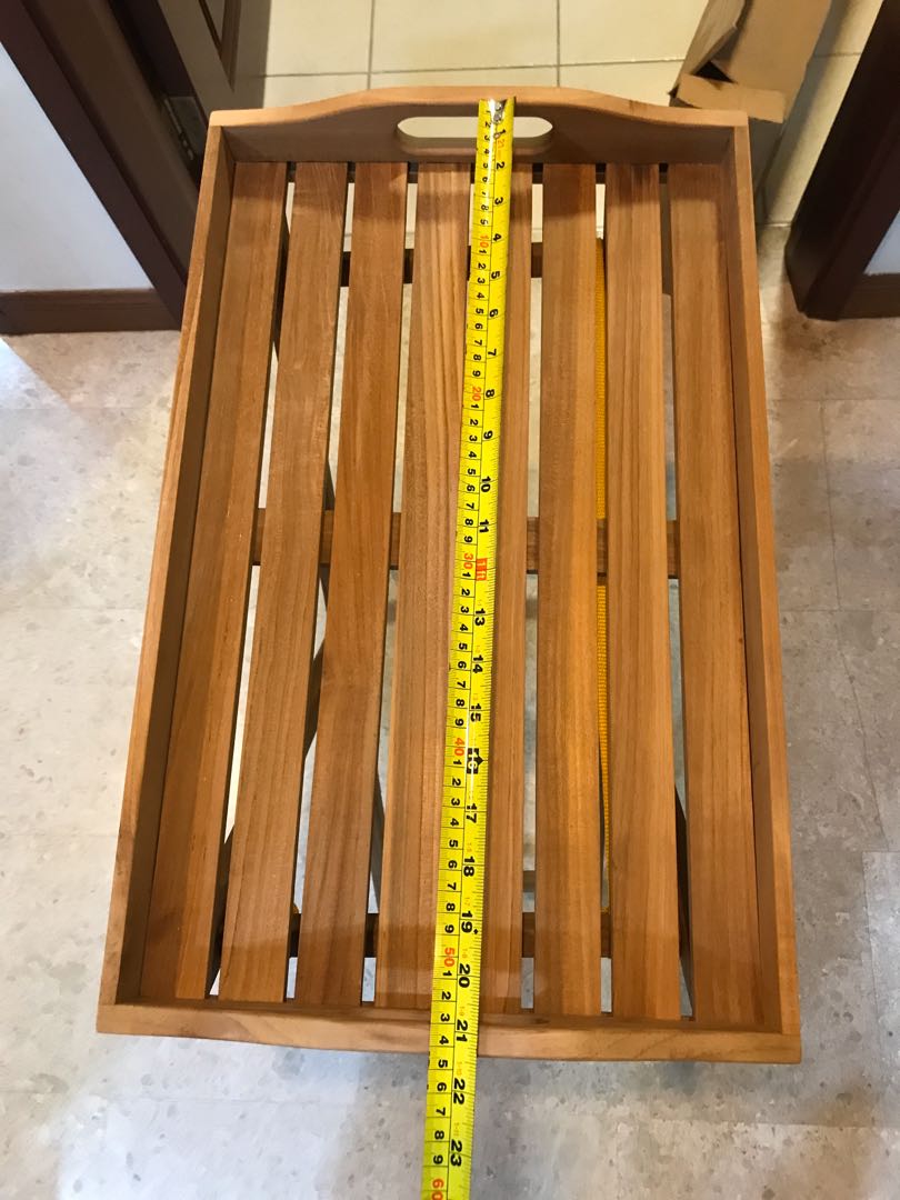 Scanteak tray with leg / butler tray, Furniture & Home Living ...