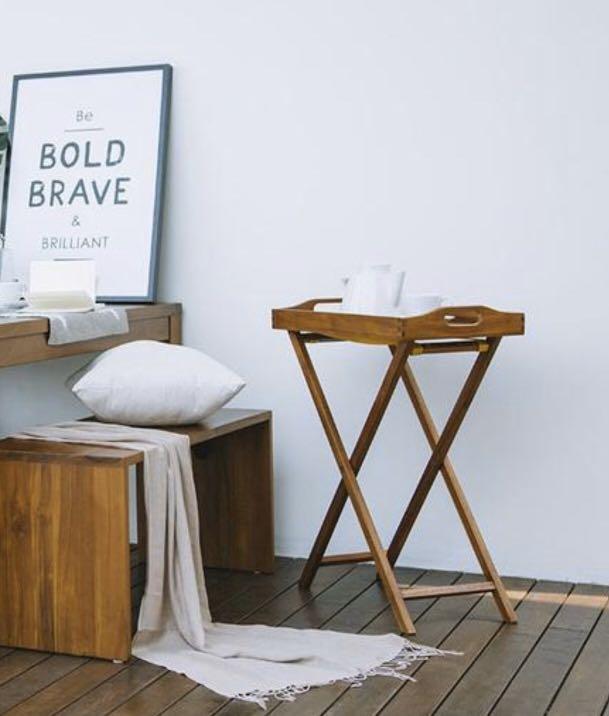 Scanteak tray with leg / butler tray, Furniture & Home Living ...