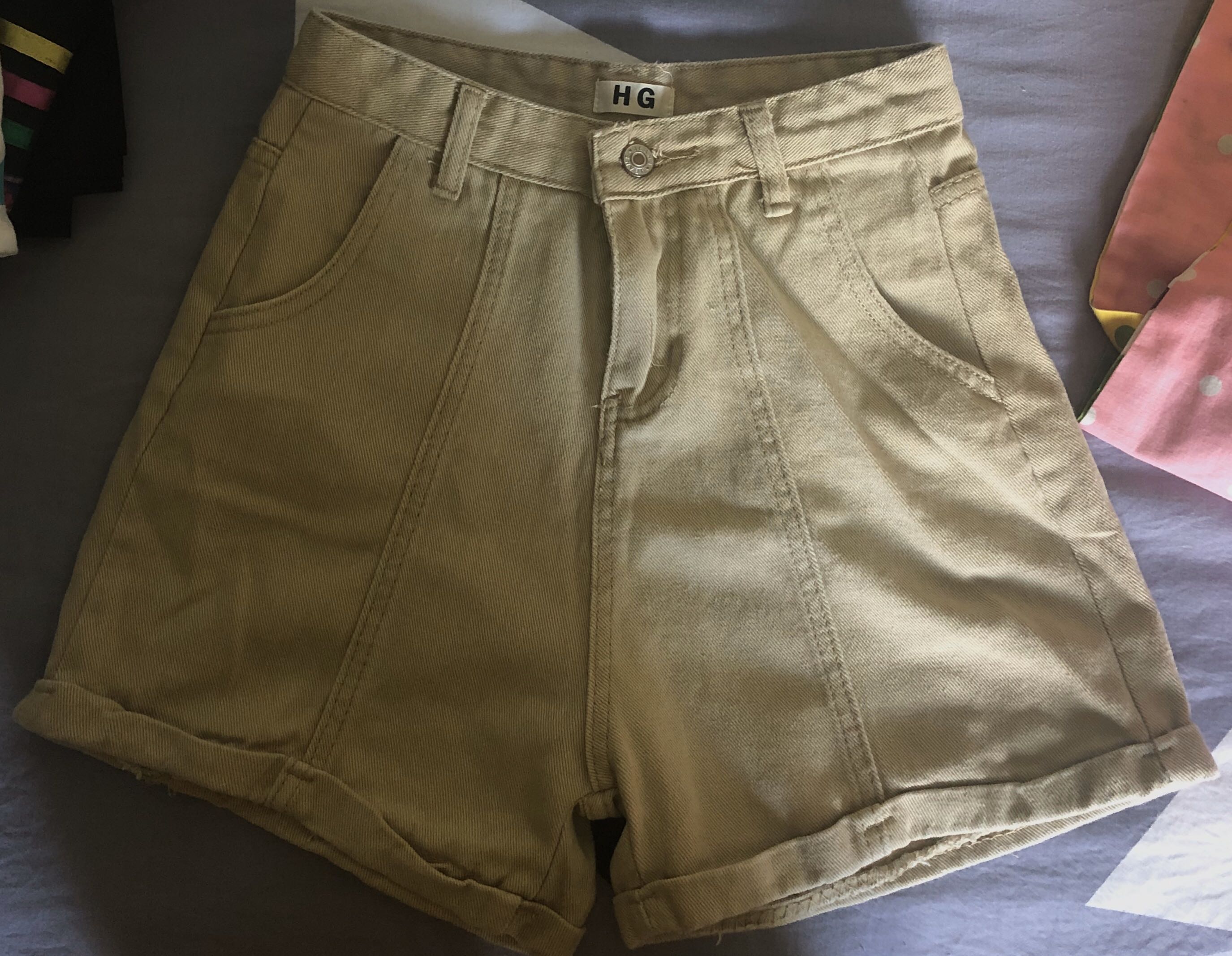 light brown shorts, Women's Fashion, Bottoms, Shorts on Carousell