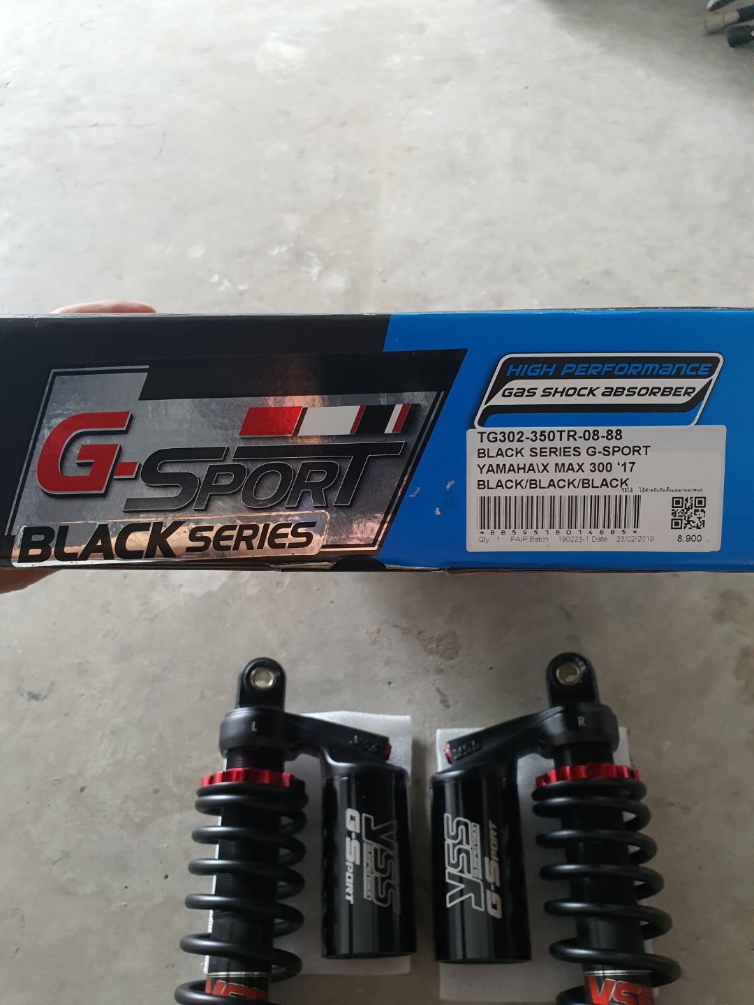 YSS G-SPORT BLACK SERIES 350MM YAMAHA XMAX 300, Motorcycles, Motorcycle ...