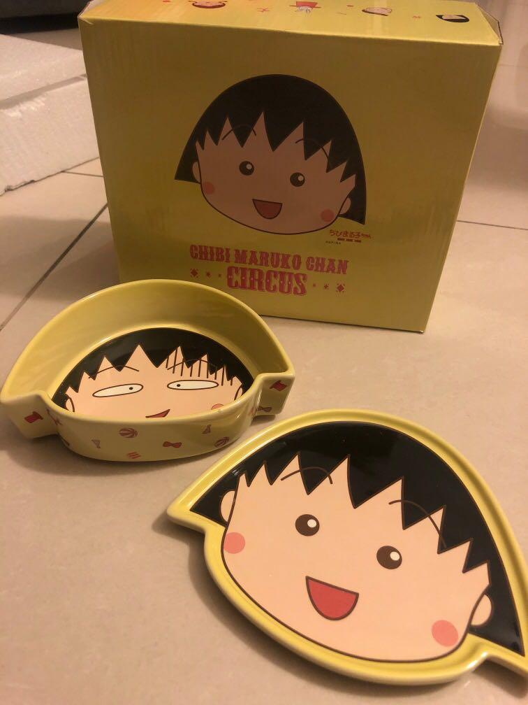 小丸子 焗盤 Chibi Maruko Chan Ceramic Baking Plate and Bowl, 傢俬＆家居, 廚具和餐具 ...