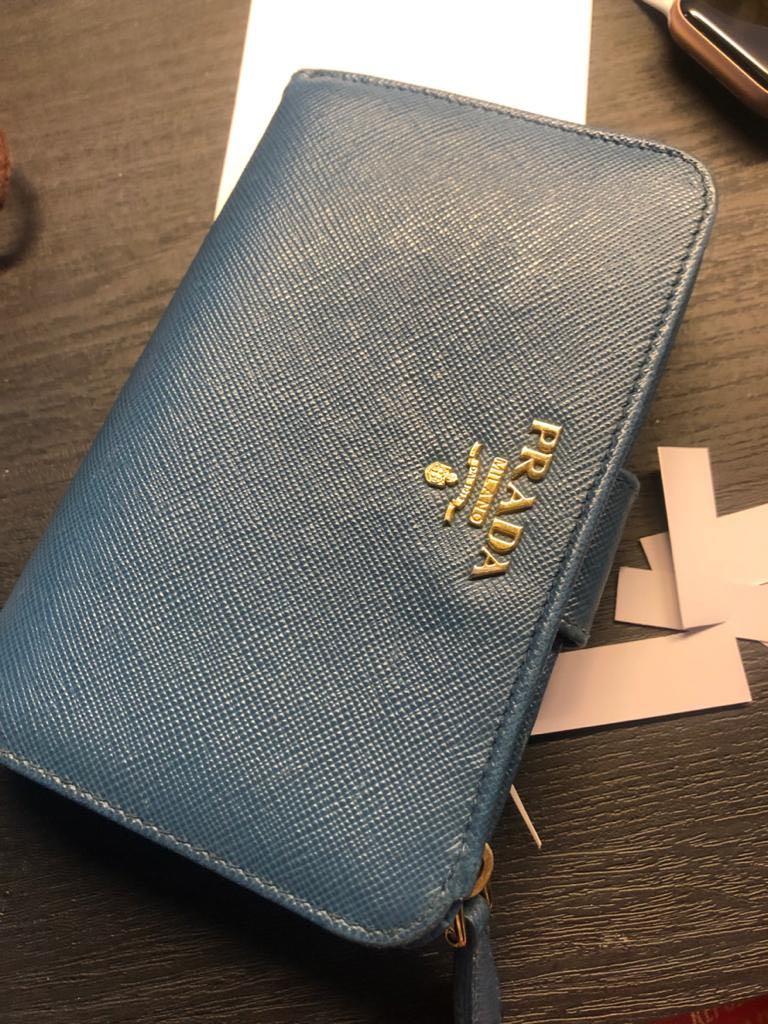Authentic Blue Prada Wallet, Women's Fashion, Bags & Wallets, Wallets ...