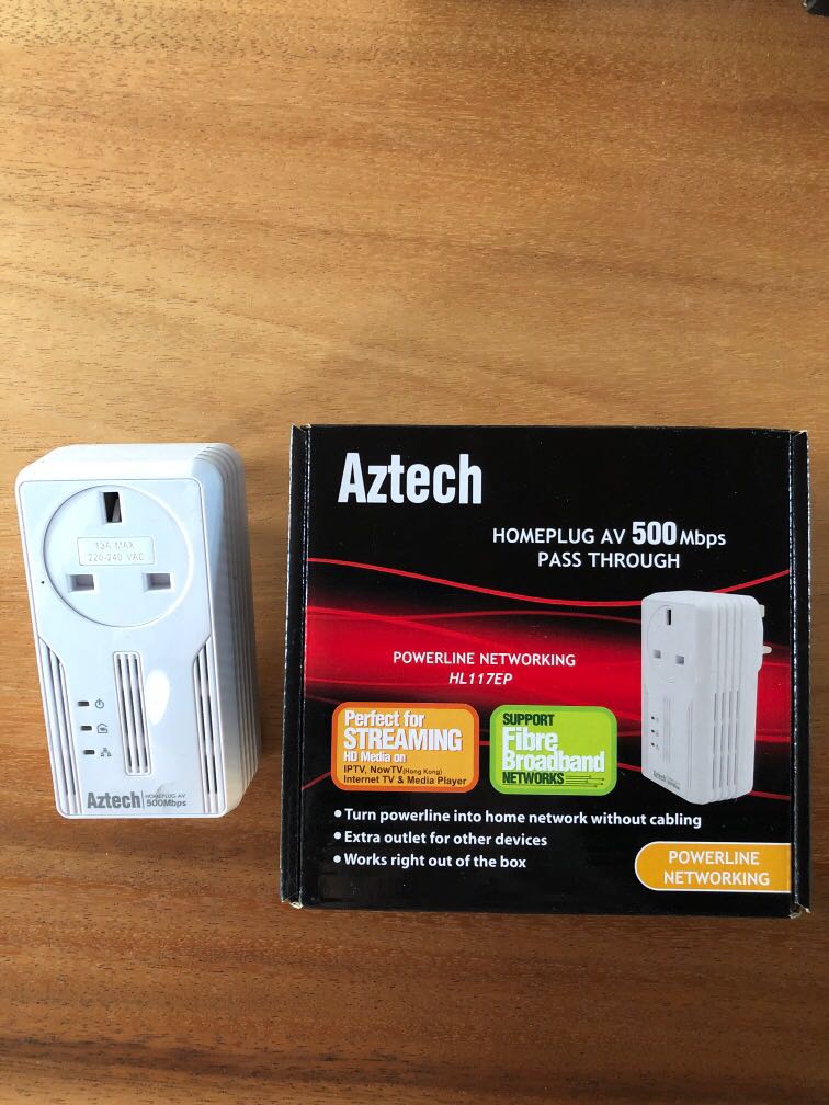 Aztech Homeplug AV 500 Mbps, Electronics, Computer Parts & Accessories ...