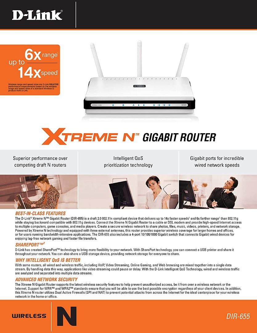 D-Link Xtreme N Gigabit Router DIR-655, Computers & Tech, Parts ...