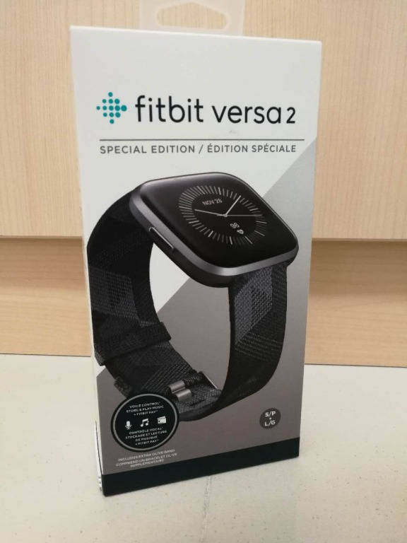 Fitbit Versa 2 Special Edition (Grey-One Woven Band & One Classic Band ...