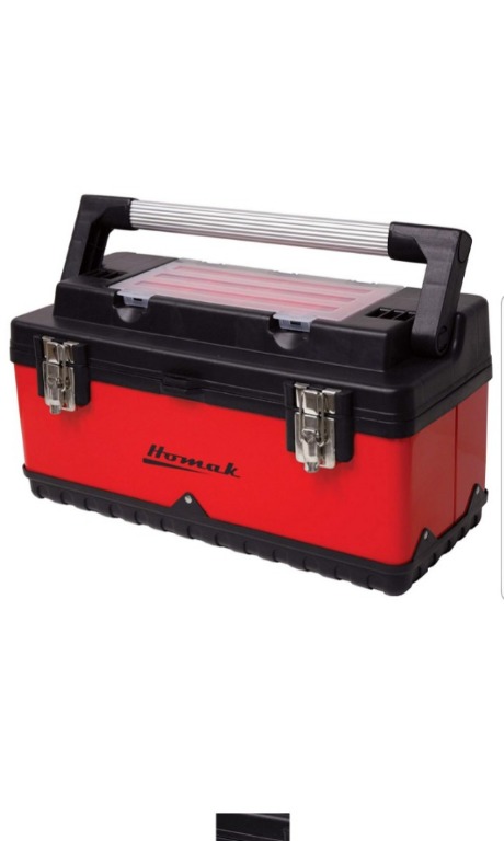 (Free Courier) Homak 20" Inch Metal and Plastic Hand Carry Toolbox Tool ...