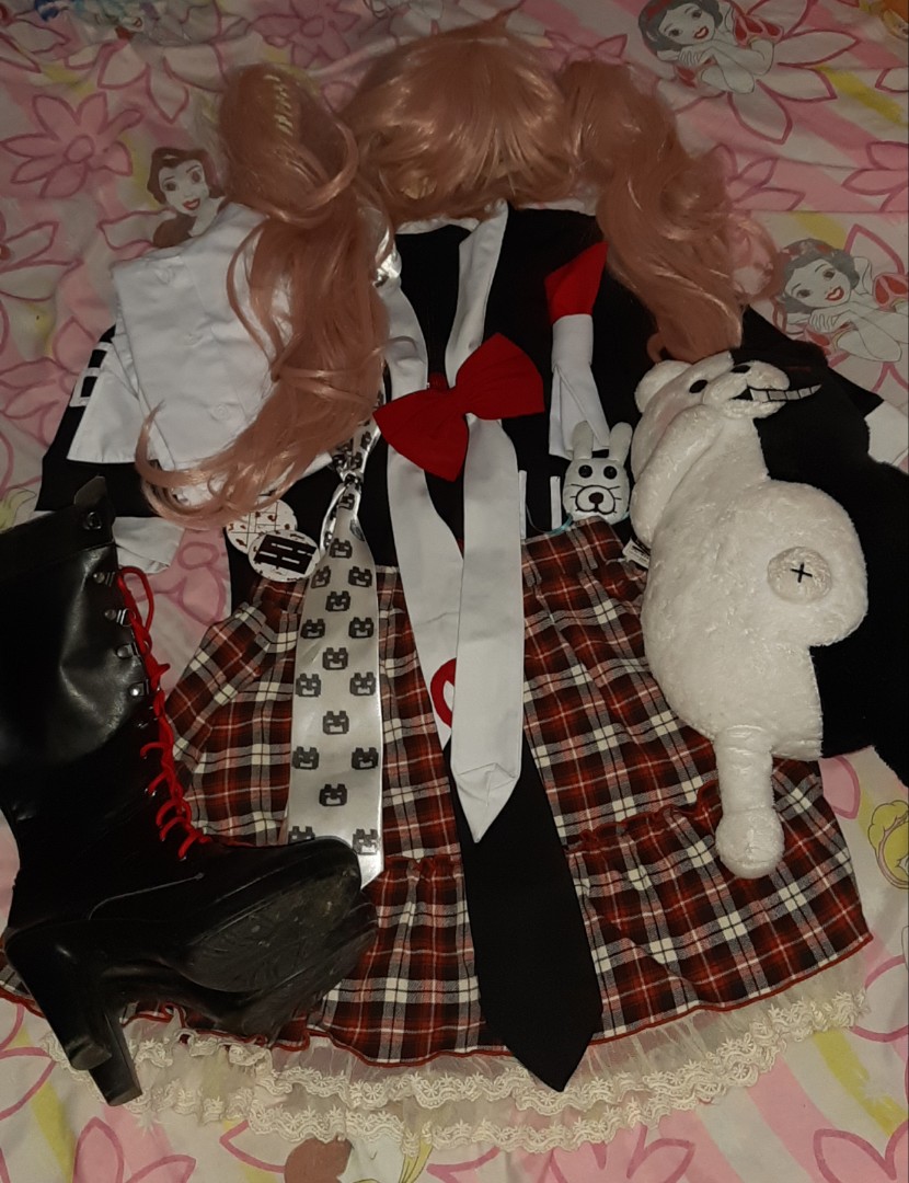 FREE SHIPPING Cute Danganronpa Cosplay, Wig (+ Monokuma Stuffed Toy ...