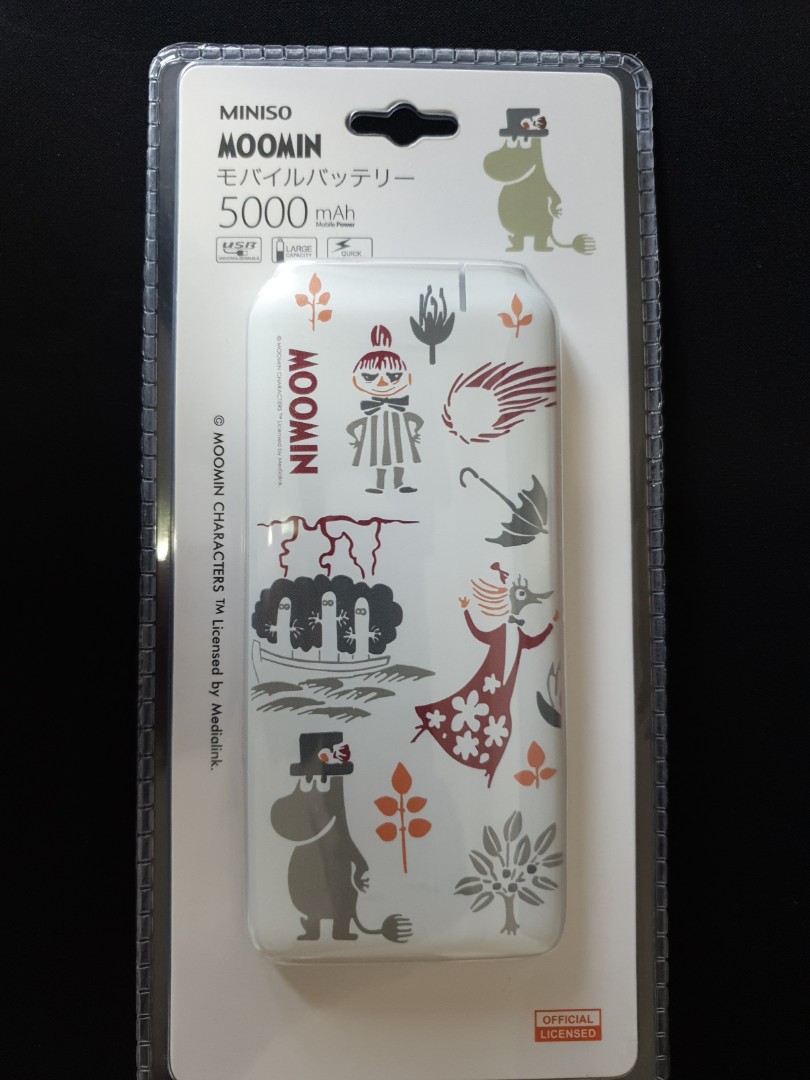 Moomin Miniso Power bank 5000mAh, Mobile Phones & Gadgets, Mobile ...