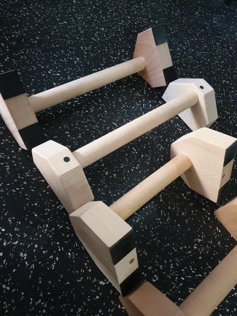 Parallettes Wooden Parallel Bars, Everything Else on Carousell