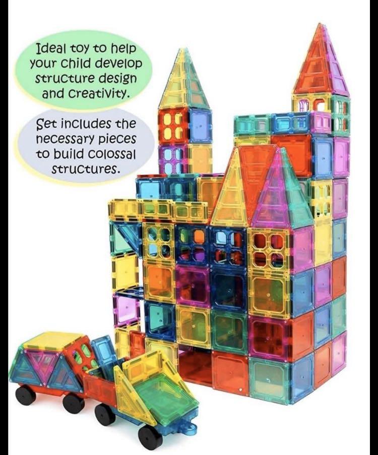 PROMO READY STOCK USA Magnet build deluxe 100 pieces magnatiles ...