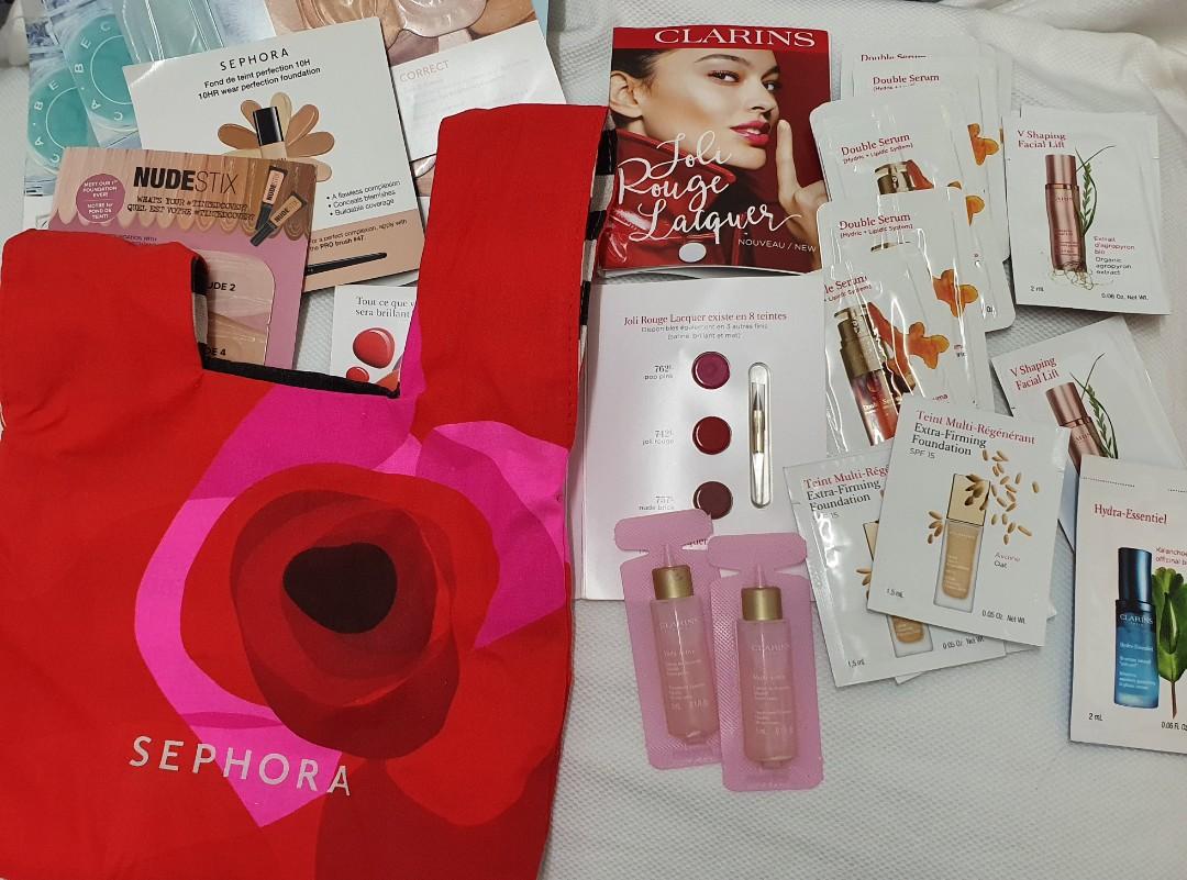 Sephora Bag, Clarins Minis, Becca, Nudestix, Beauty & Personal Care ...