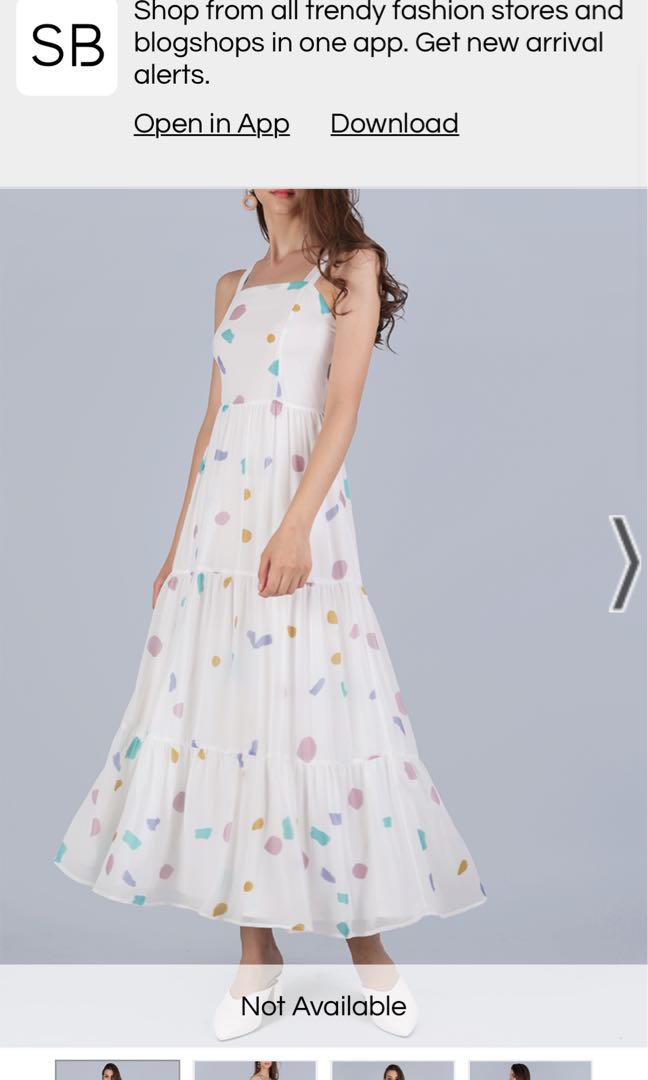 TheTinselRack Confetti Flo Tier Maxi Dress in White, Women's Fashion ...