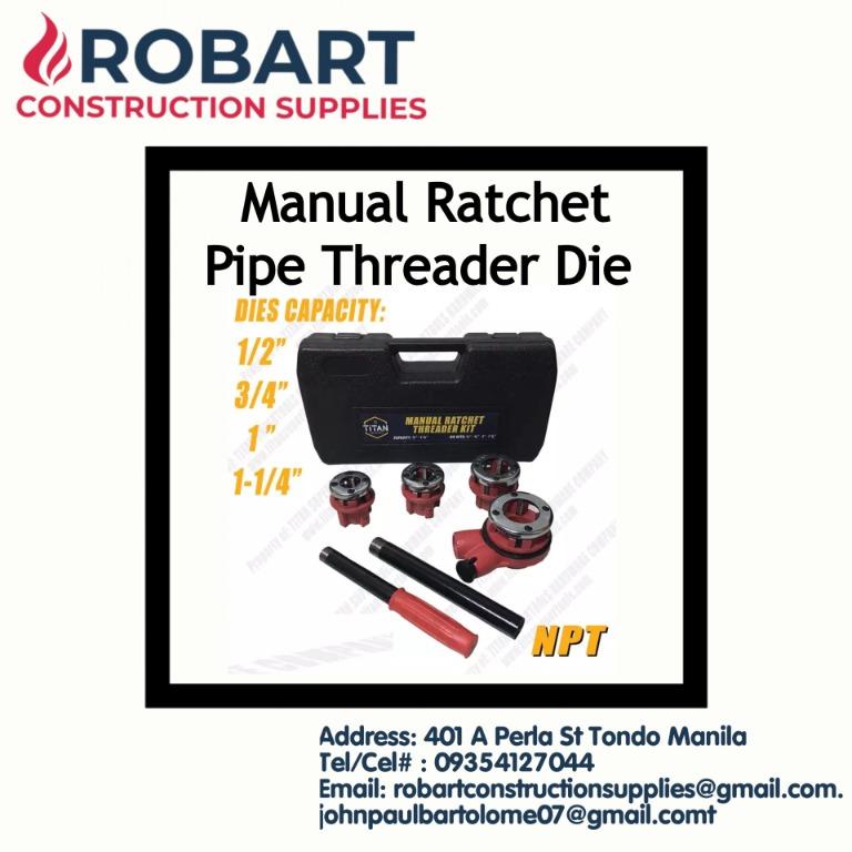 Titan Manual Hydraulic Ratchet Pipe Threader Die, Commercial ...