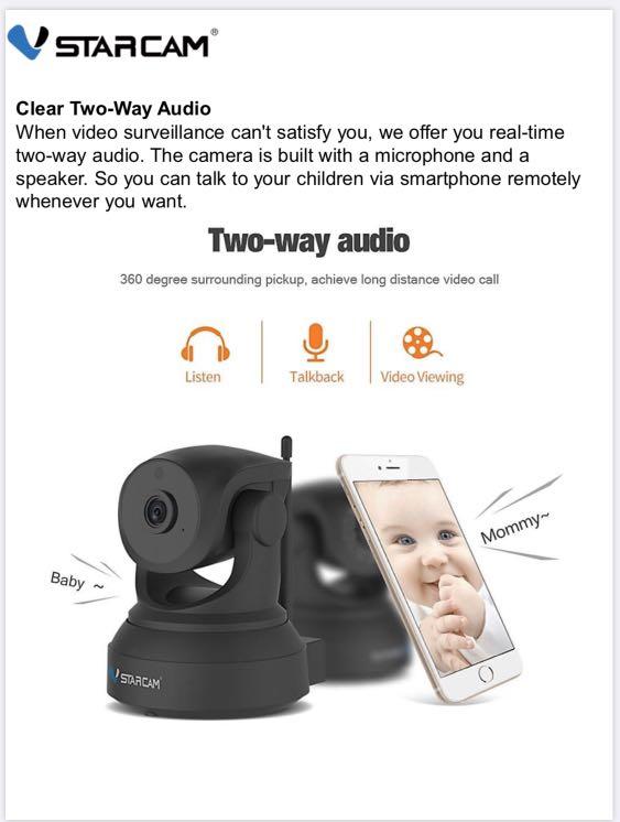 Vstarcam 3MP C82R Black Wireless Wifi IP Camera [Upgraded Ultra-HD 3 ...