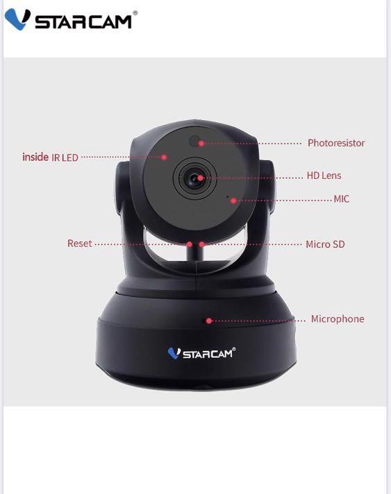 Vstarcam 3MP C82R Black Wireless Wifi IP Camera [Upgraded Ultra-HD 3 ...