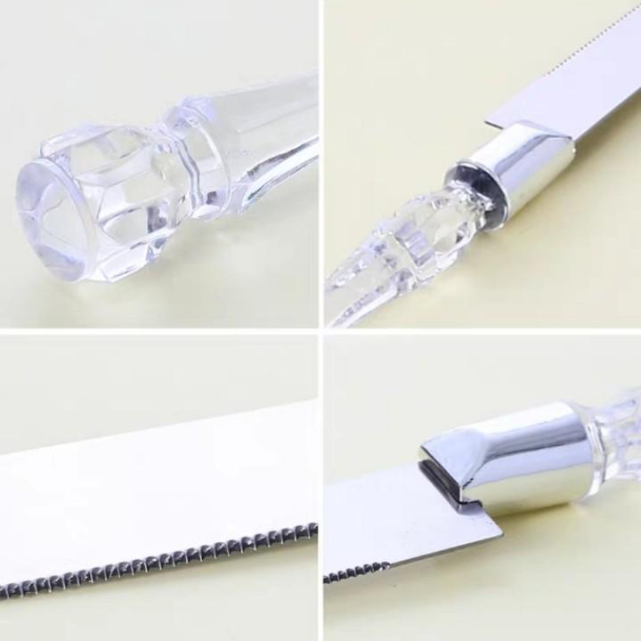 Acrylic Crystal Handle Stainless Steel Wedding Cake Knife & Sever set ...