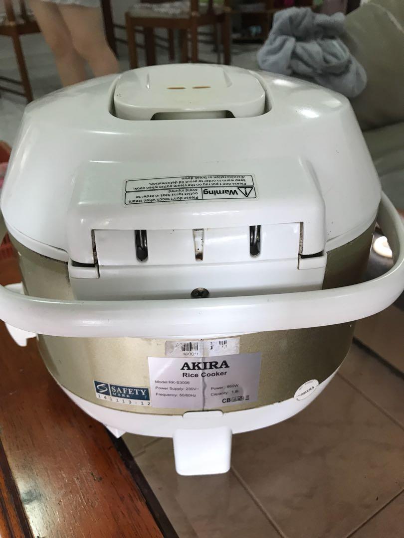 Akira Rice Cooker 1.8L, TV & Home Appliances, Kitchen Appliances ...