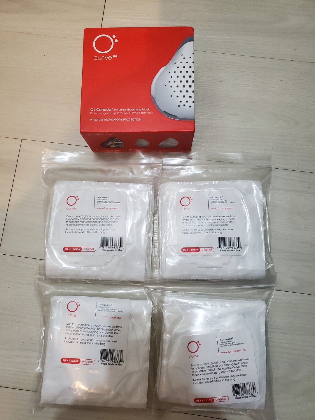 Canada O2 curve 1.2 mask 連 4 packs filters，不分開賣, 其他, 其他 - Carousell