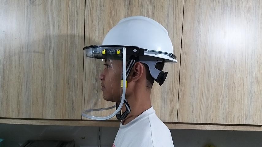 Full Face Mask Mouth Guard Shield Saliva Cove Self Protection Hard Hat ...