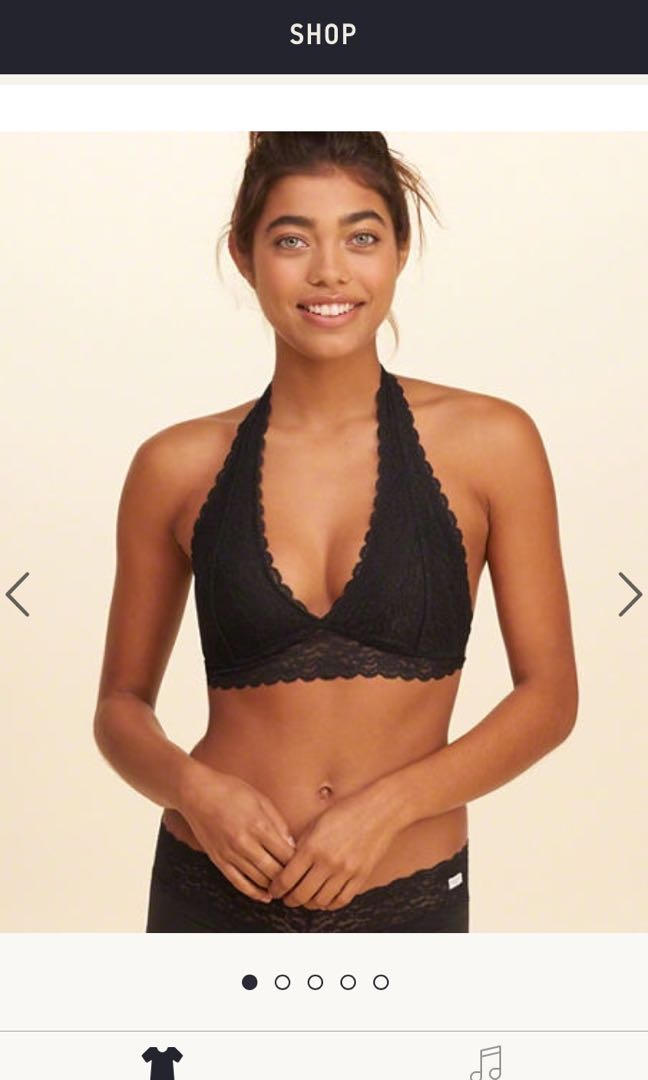 hollister black halter bralette