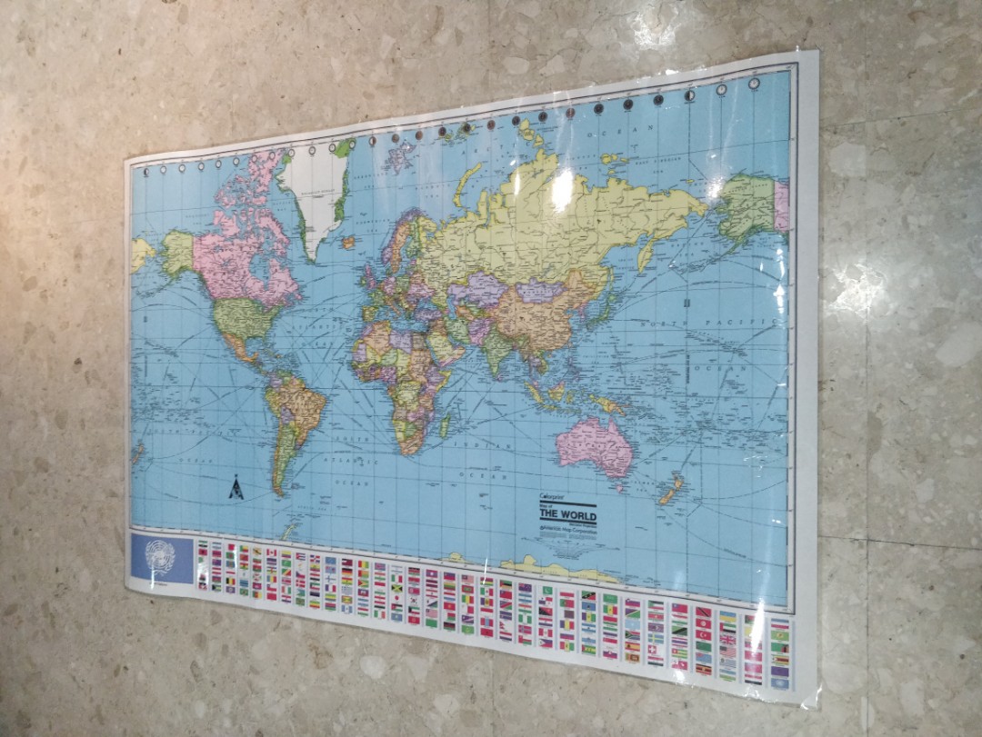 Large World Map - Classroom Size, Hobbies & Toys, Stationery & Craft ...