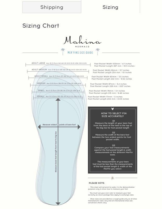 Authentic Mahina Mermaid Monofin|Professional Mermaid Training ...