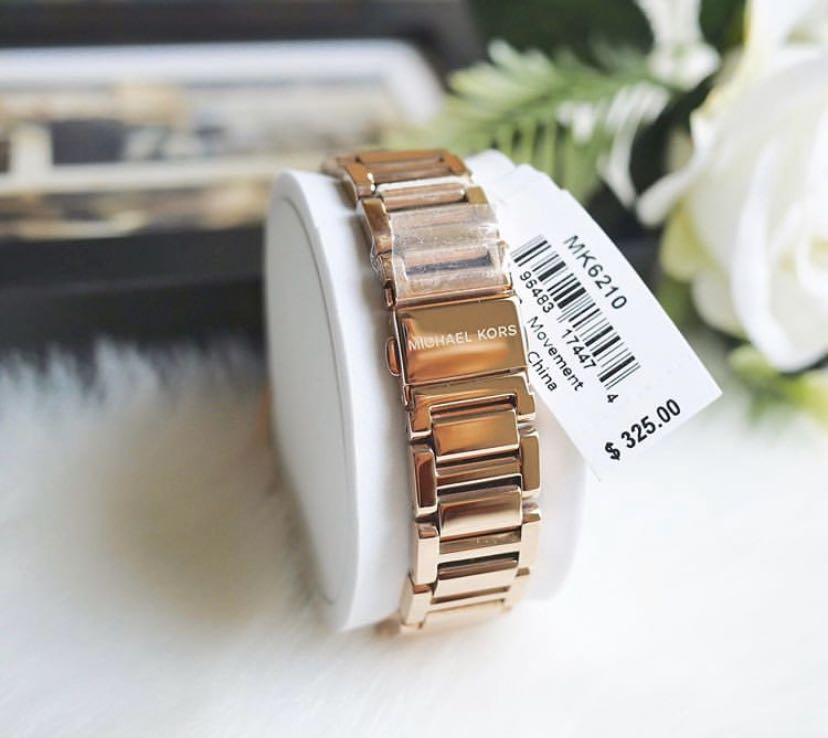 Michael Kors Kinley Pave Rose Gold Dial Watch MK6210, Women's Fashion ...