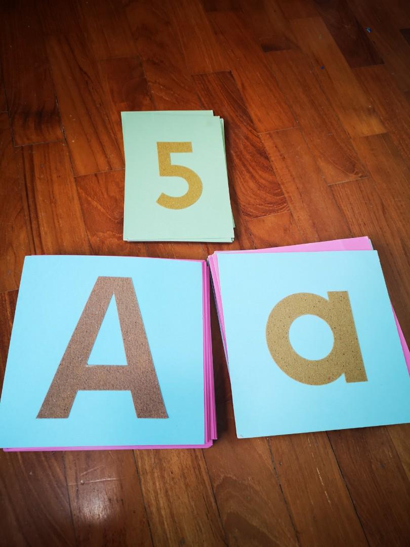 Montessori Sandpaper Alphabets and number cards., Hobbies & Toys, Books ...