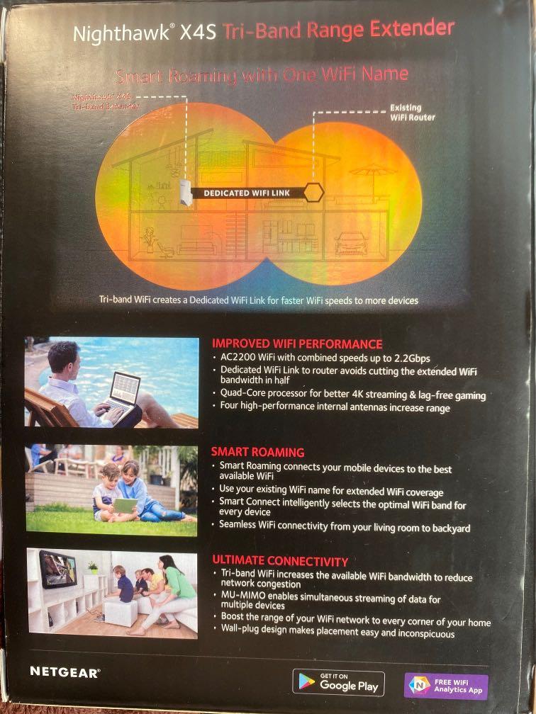 Netgear Nighthawk X4S Wifi Extender, Computers & Tech, Parts ...