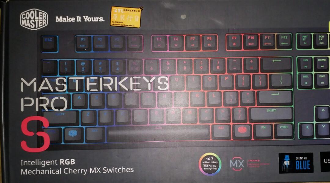 Cooler master keyboard masterkeys Pro S RGB (發光燈效鍵盤), 電腦＆科技, 電腦周邊及配件 ...