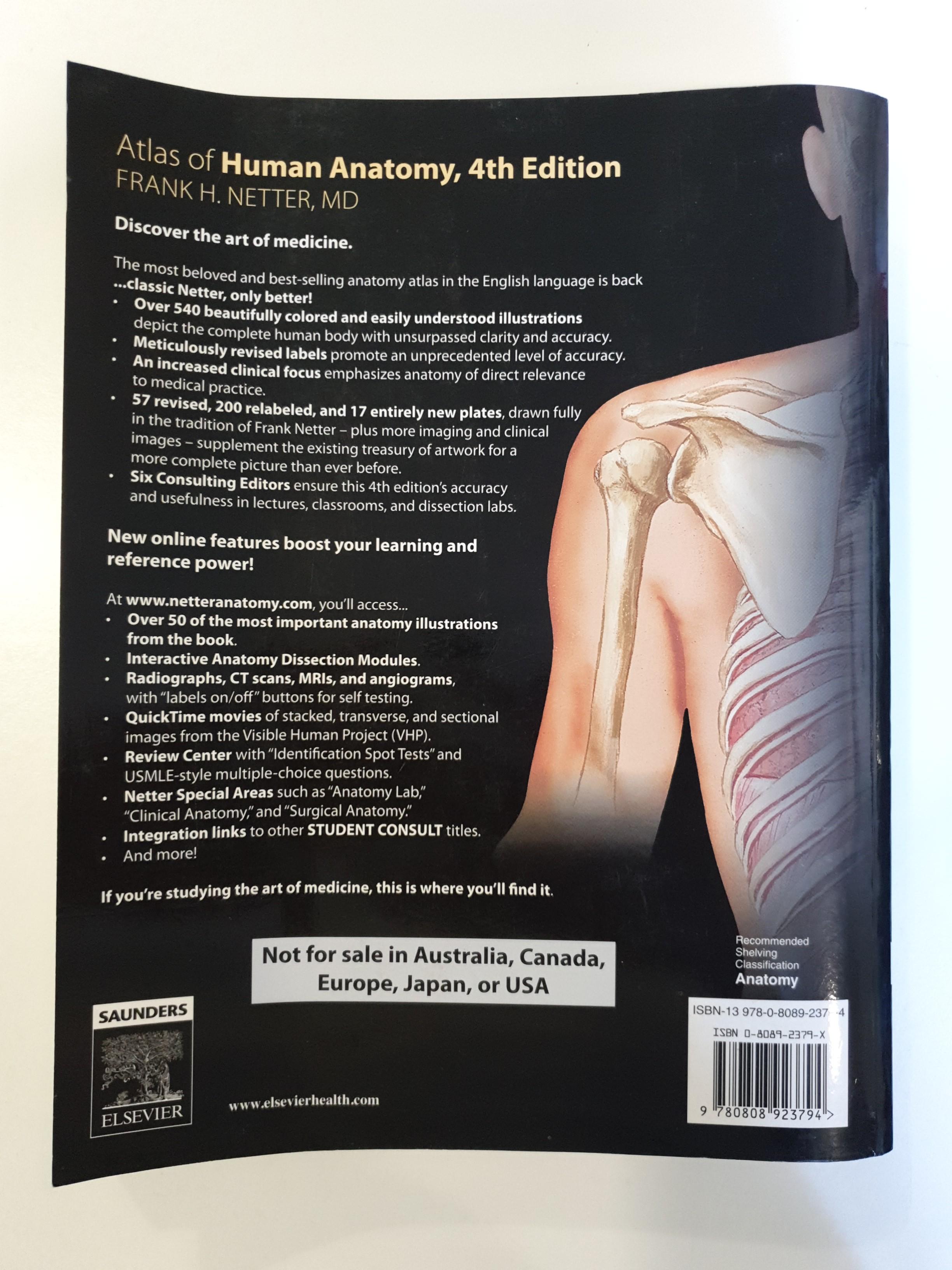 Netter's Atlas of Human Anatomy (Frank H. Netter), Books & Stationery ...