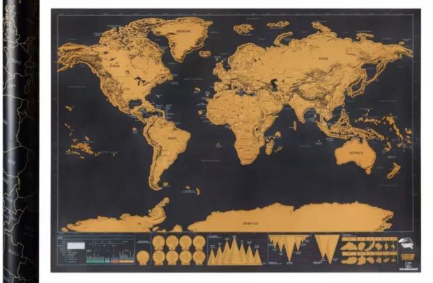 Scratch world map, Design & Craft, Art & Prints on Carousell