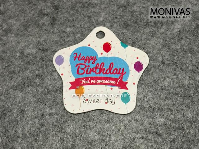 (10pcs) Happy Birthday Star Gift Tags DIY Present Mini Message Cards ...