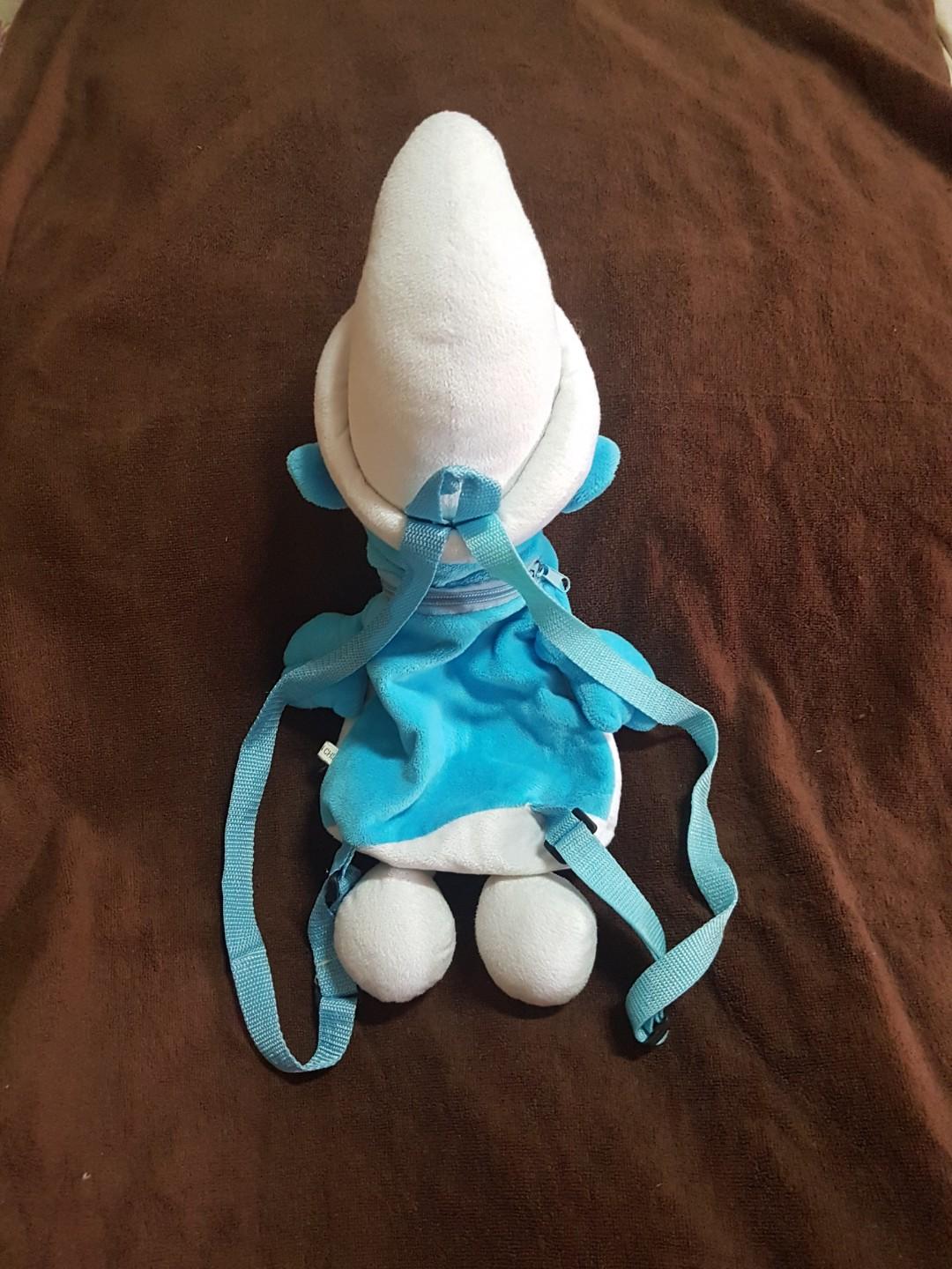 Authentic Peyo Smurf Plush Backpack Bag, Babies & Kids, Going Out ...
