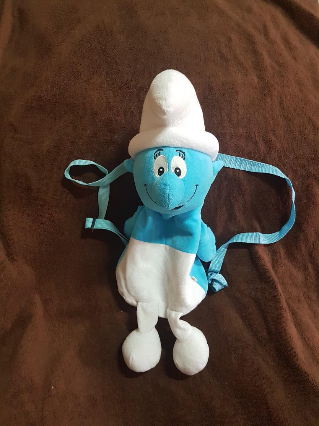 Authentic Peyo Smurf Plush Backpack Bag, Babies & Kids, Going Out ...
