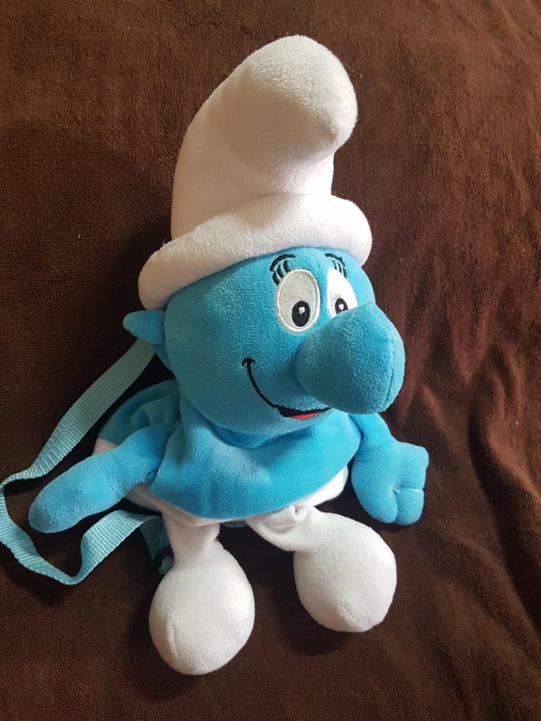 Authentic Peyo Smurf Plush Backpack Bag, Babies & Kids, Going Out ...