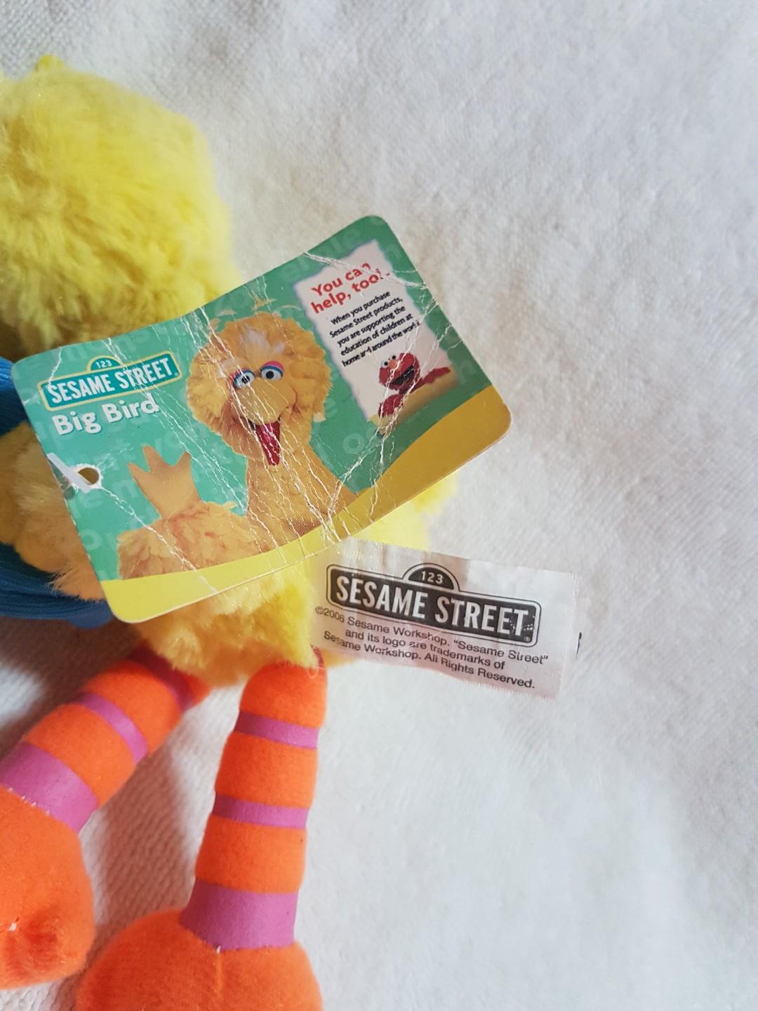 Authentic Sesame Street Big Bird with B Block Plush Toy, Hobbies & Toys ...