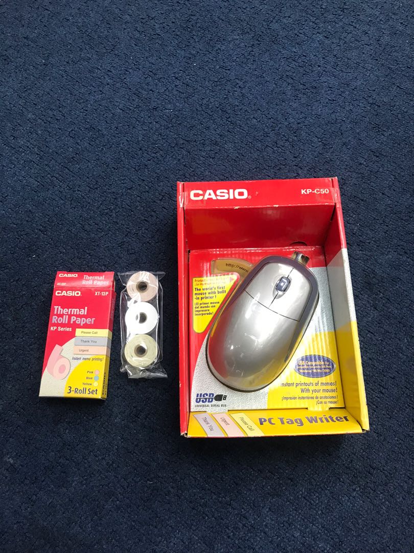 Casio KP-C50 printer mouse with thermal roll paper refill, Computers ...