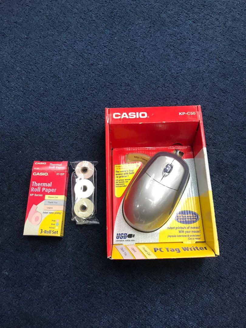 Casio KP-C50 printer mouse with thermal roll paper refill, Computers ...